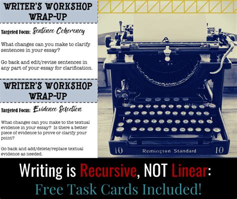 Writing Is Recursive Not Linear Free Task Cards Included — Bespoke