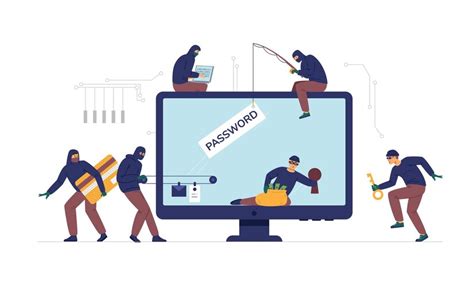 Premium Vector Cyber Security Flat Vector Illustration Computer Fraud And Internet Scam Hacker