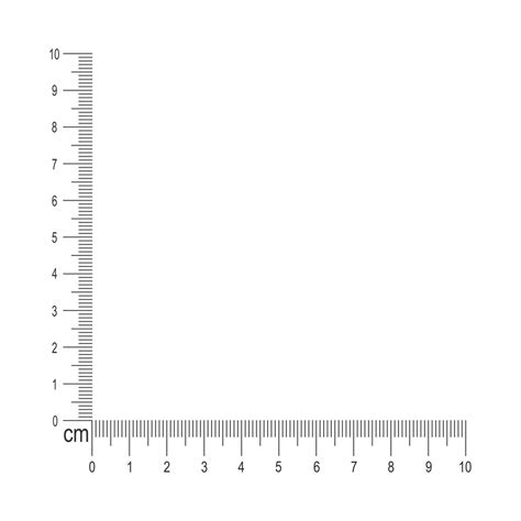 10 Cm Corner Ruler Measuring Tool Template With Vertical And