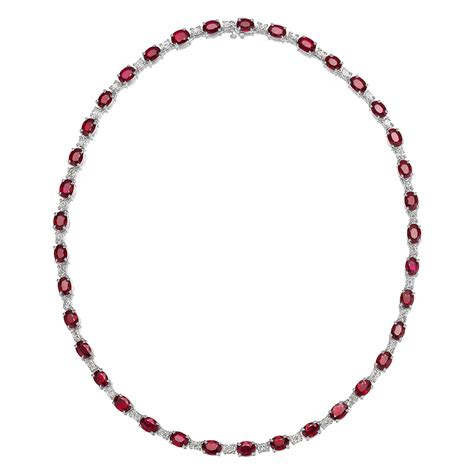 Oval Ruby And Diamond Necklace Ses Creations