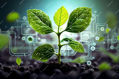 Premium Photo Growing Tree On The Converging Point Of Acomputer Circuit Board Nature With