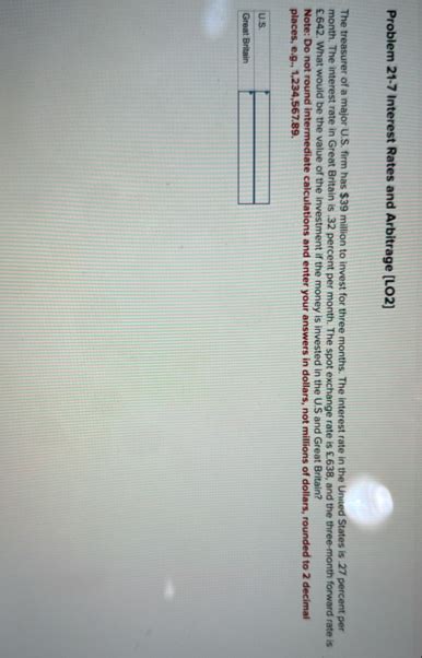 Solved Problem 21 7 ﻿interest Rates And Arbitrage [lo2]the