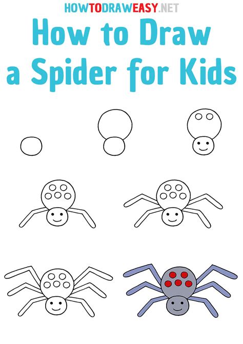 How To Draw A Easy Spider Step By Step