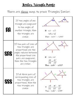 Similar Triangle Proofs Study Guide By Perlows Math Classroom Tpt