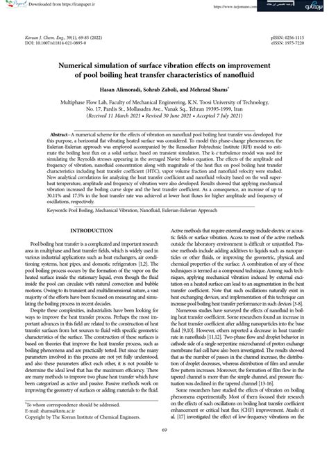 Pdf Numerical Simulation Of Surface Vibration Effects On Improvement