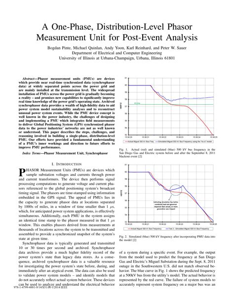 Pdf A One Phase Distribution Level Phasor Measurement Unit For Post