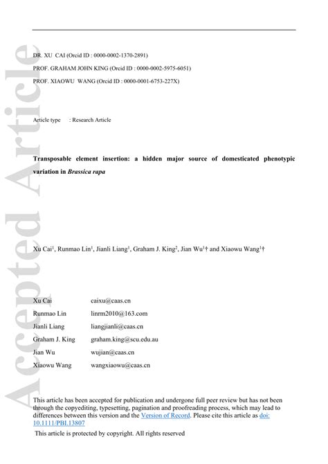 Pdf Transposable Element Insertion A Hidden Major Source Of