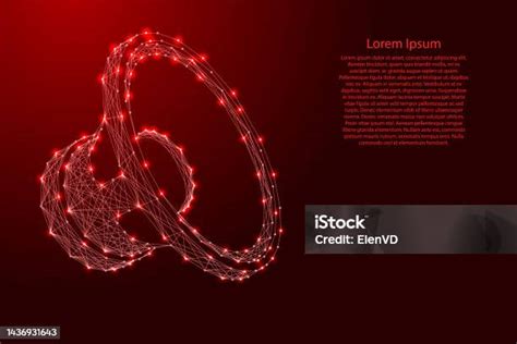 스피커 사운드 볼륨 확성기 미래의 다각형 빨간색 선과 배너 포스터 인사말 카드에 대한 빛나는 별에서 낮은 폴리 개념 벡터 그림입니다 0명에 대한 스톡 벡터 아트 및 기타