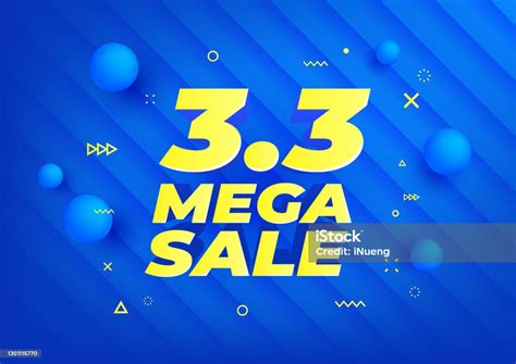 33 메가 세일 쇼핑 당일 판매 포스터 또는 전단지 디자인 33 블루 배경 스페셜 이벤트 및 프로모션 템플릿 배너에 온라인 판매 가격에 대한 스톡 벡터 아트 및 기타 이미지