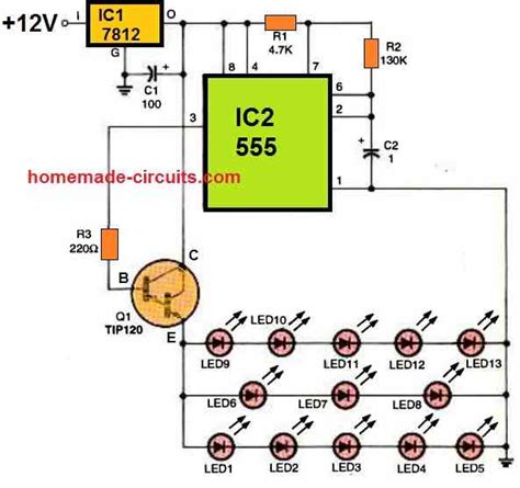 Flashing Led Circuit 555 Timer