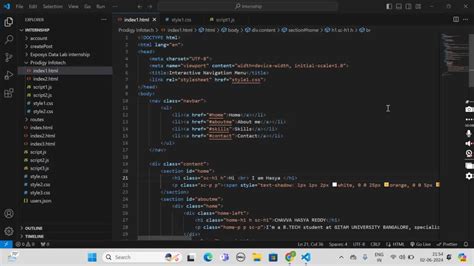 Video Chavva Hasya Reddy On Linkedin Internship Webdevelopment Progidyinfotech