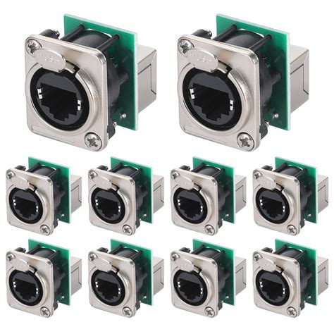 Penglin 10pcs Ethercon Rj45 Chassis Socket Ne8fdp Ethercon Pass Through Connector