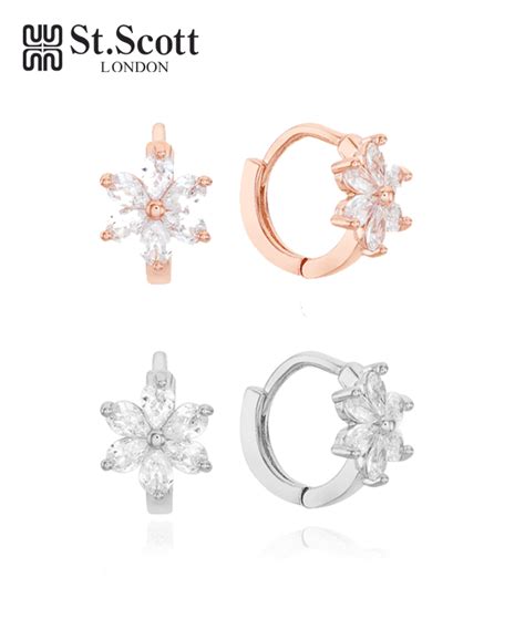 [st Scott본사정품] 세인트스코트 매화 부케꽃 원터치 이어링 Stj Es1606 에이블리