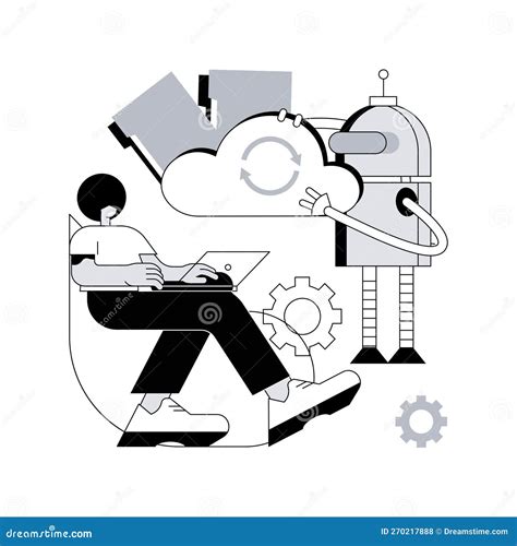 Cloud Robotics Abstract Concept Vector Illustration Stock Vector