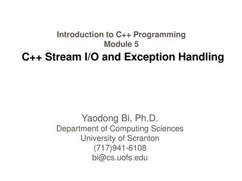 Ppt Introduction To C Programming Module 5 C Stream Io And Exception Handling Powerpoint