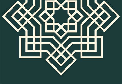 An Islamic Geometric Pattern On A Green Background Abstract Geometric