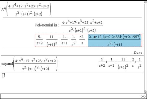 [ti Nspire Cas] [program] Pfe 다항식 부분분수화 프로그램 실수단위 복소수단위