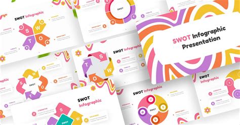 Swot Infographic Groovy Style Presentation Incl Strengths And Opportunities Envato Elements