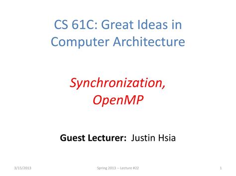 Guest Lecturer Justin Hsia Ppt Download