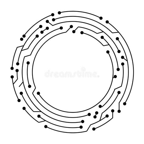 Circuit Board Circle Frame Abstract Digital Round Frame Hardware Board And Electronic