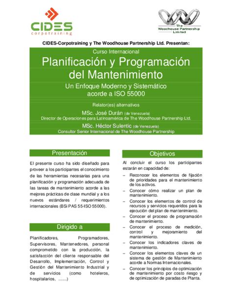 Pdf Planificación Y Programación Del Mantenimiento