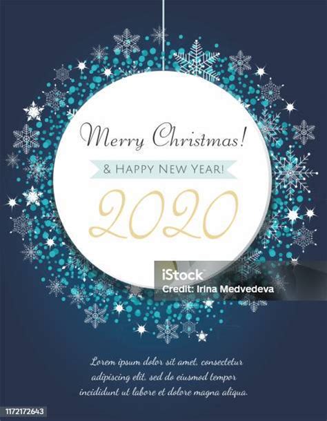 크리스마스 인사말 카드입니다 눈송이와 색종이 장식 블루 볼 레이저에 대한 스톡 벡터 아트 및 기타 이미지 레이저 크리스마스 0명 Istock