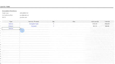 Excel Templates For Business Quote Quote Template Spreadsheet Template