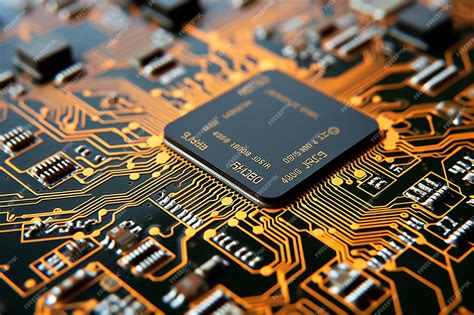 Premium Photo Circuit Board Background With Semiconductor Chips
