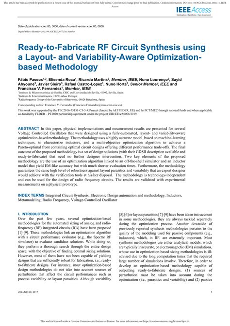 Pdf Ready To Fabricate Rf Circuit Synthesis Using A La