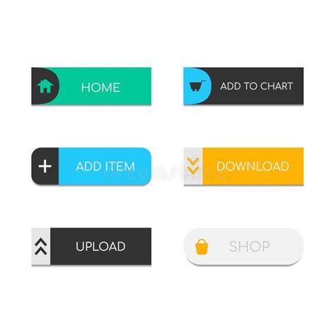 Web Buttons Flat Design Stock Vector Illustration Of Link