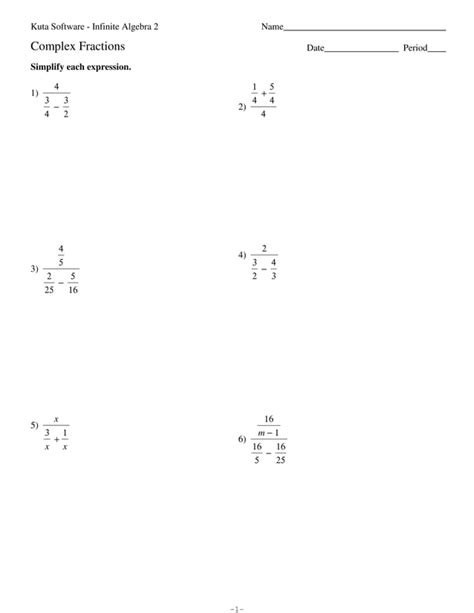 Complex Fractions Pdf