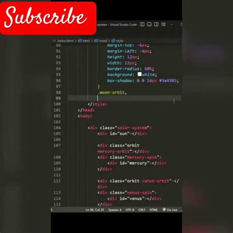 Solar System Using Html And Css Youtubeshorts Coding Html Css