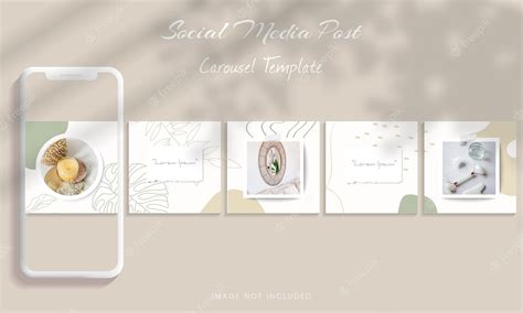 소셜 미디어 인스타그램 회전 목마 게시물 템플릿 프리미엄 벡터
