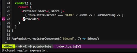 Vim Syntastic Unclosed Regular Expression For Jsx Super User