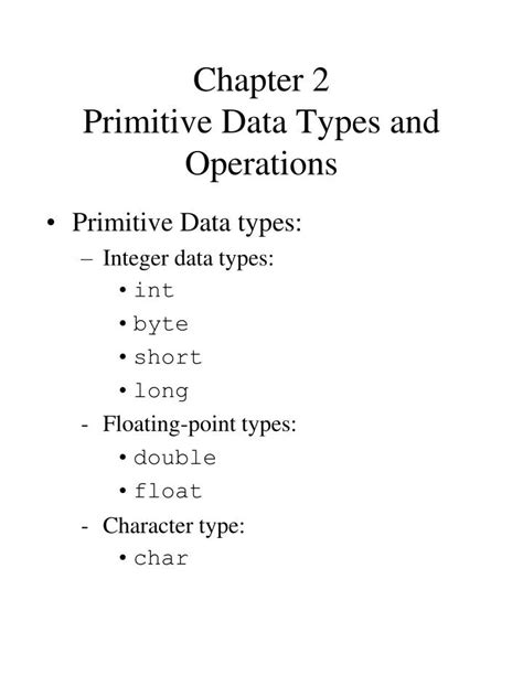 Ppt Chapter Primitive Data Types And Operations Powerpoint