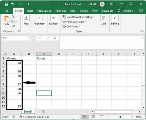 Excel 如何在列中计算带有空白的唯一值 极客笔记