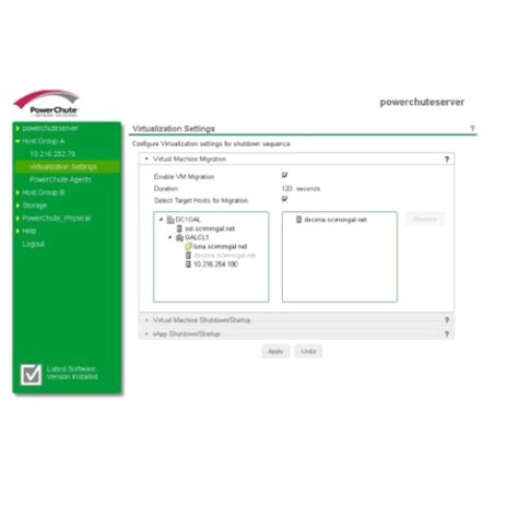APC PowerChute Network Shutdown V4 4 1 For Virtualization Critical Power Supplies