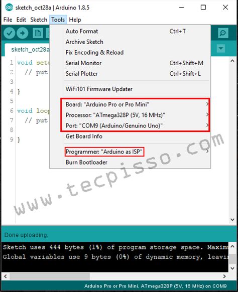 Arduino Promini බෝඩ් එක Arduino Uno බෝඩ් එකකින් Program කරමු 18
