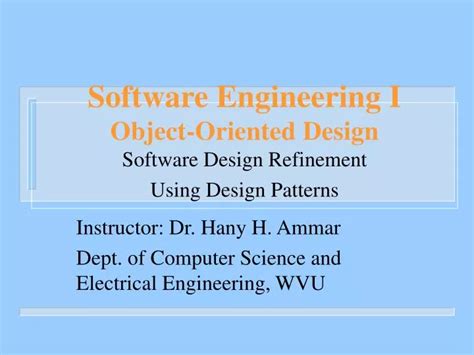 Ppt Software Engineering I Object Oriented Design Software Design