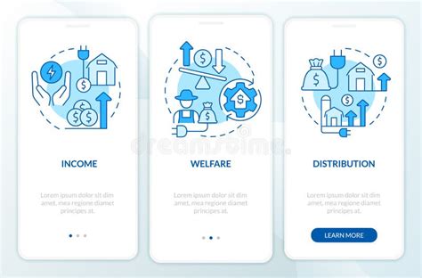 Impact Of Rural Electrification Blue Onboarding Mobile App Screen Stock Vector Illustration Of