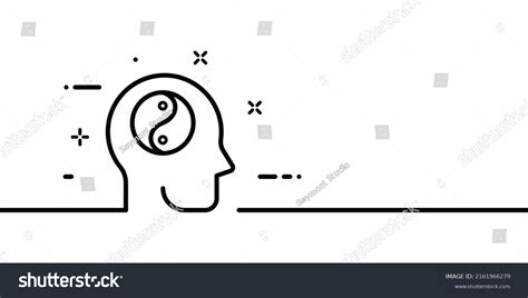 Head Yin Yang Line Icon Thinking Stock Vector Royalty Free 2161966279 Shutterstock