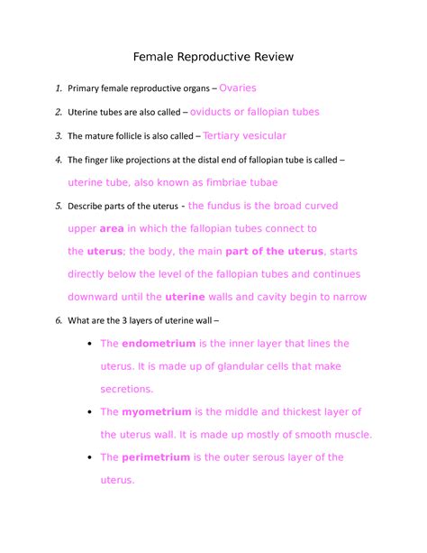 Female Reproductive Review Dec 2020 Female Reproductive Review