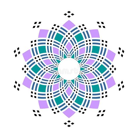 Abstract Geometric Decorative Circle Radial Pattern Stock Vector Illustration Of Flower Green