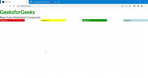React Suite FlexboxGrid Component GeeksforGeeks