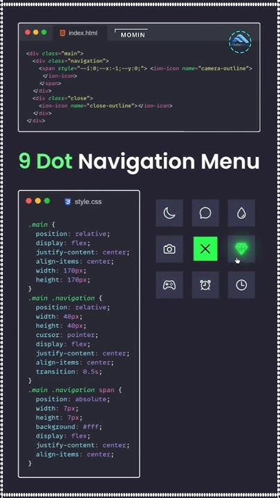 9 Dot Navigation Menu Flutterarea Programming Codeing Youtube