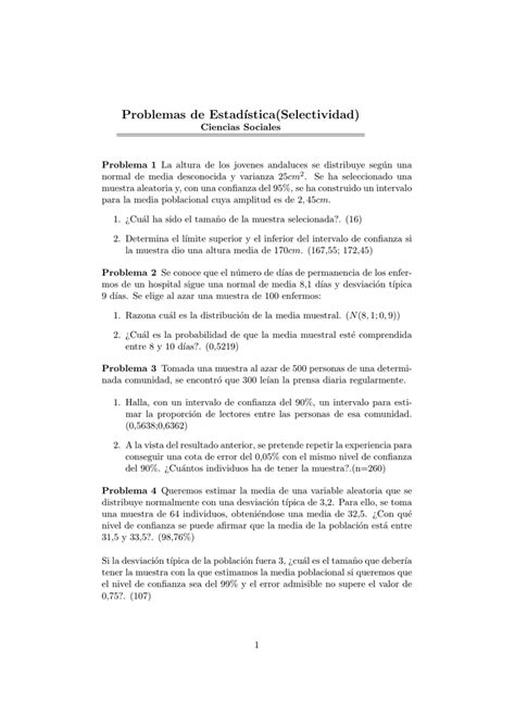 Problemas De Estadística