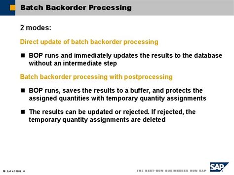 Backorder Processing With Sap R3 Vs Sap Apo