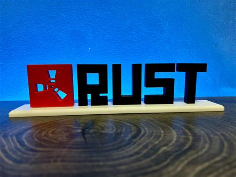 Rust Videogame Stand Up Sign With Rust Logo Text And Base Etsy