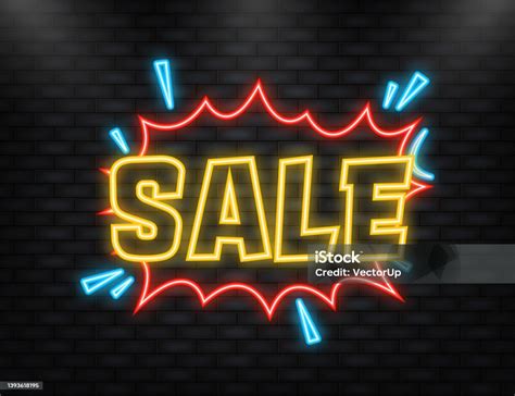 네온 아이콘 만화 배너 판매 기호 벡터 디자인 템플릿 공짜 배너 게임 사인 화살표 아이콘입니다 기하학적 예술 세일에 대한 스톡 벡터 아트 및 기타 이미지 Istock