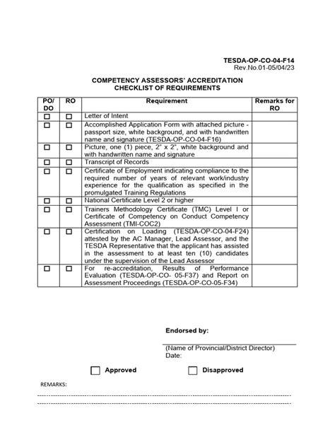 Tesda Op Co 04 Form Download Free Pdf Audit Confidentiality